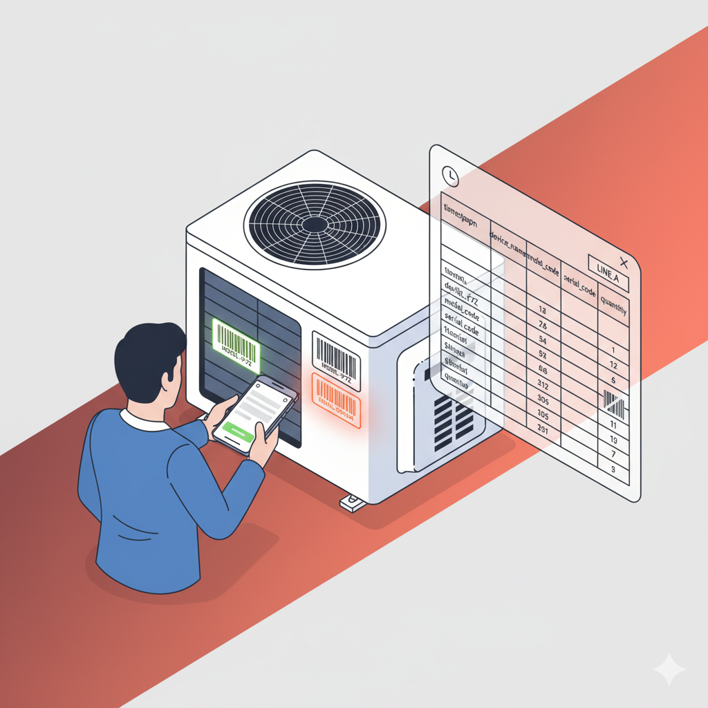 Add HVAC Units Serial Numbers to Sales Invoices - Barcode to PC